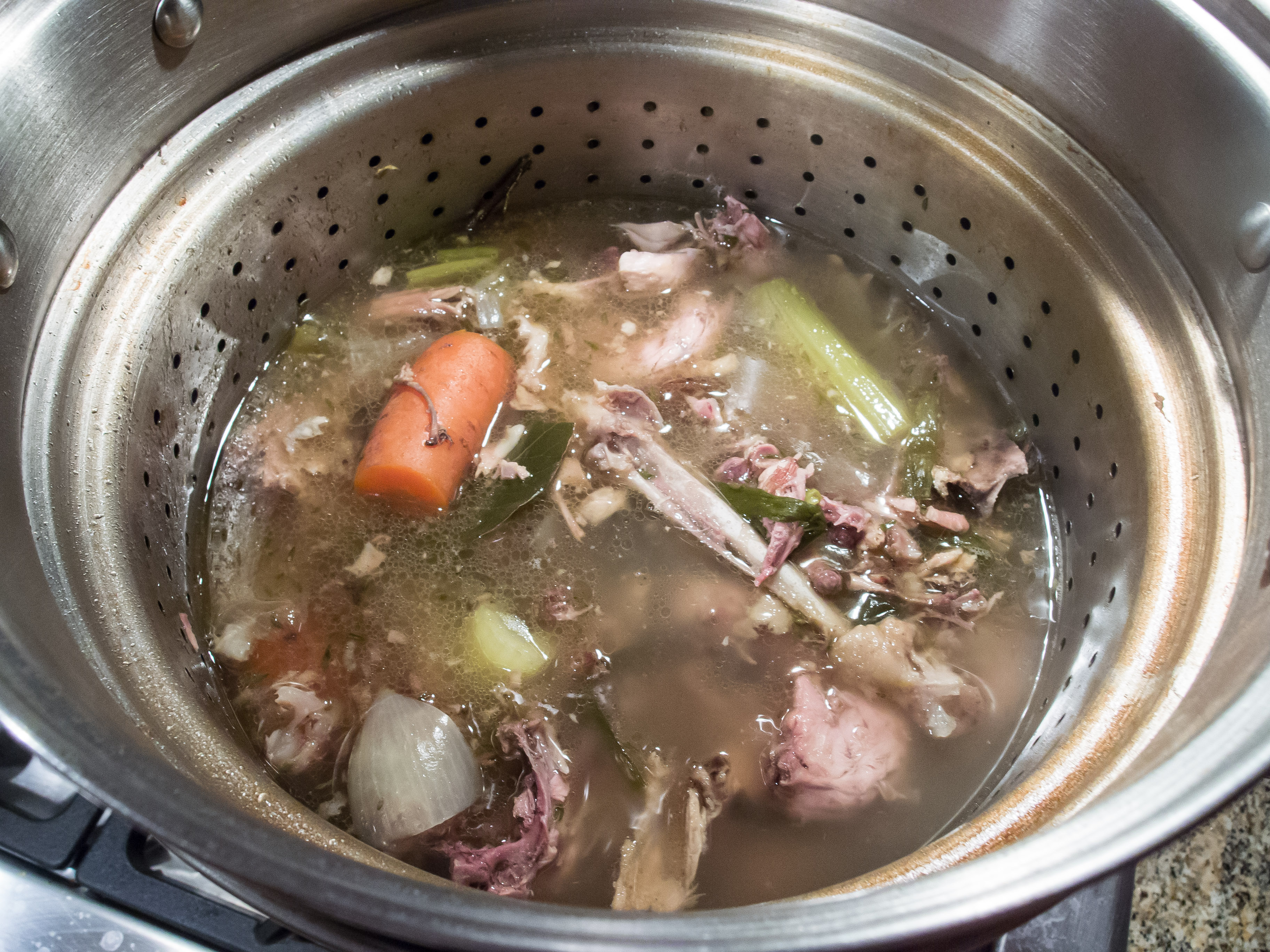 Roasted Chicken Stock – Half Pint Garden
